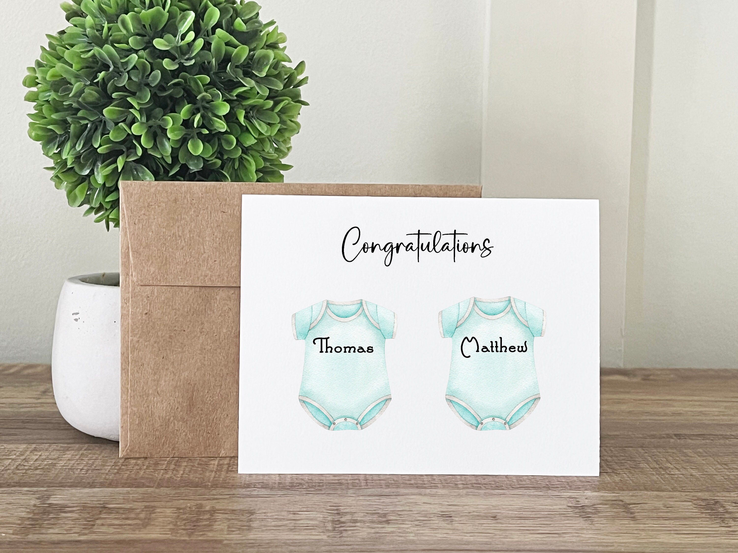 Personalized Twin Card || Twin Boys || Twin Girls || Personalized Card ...