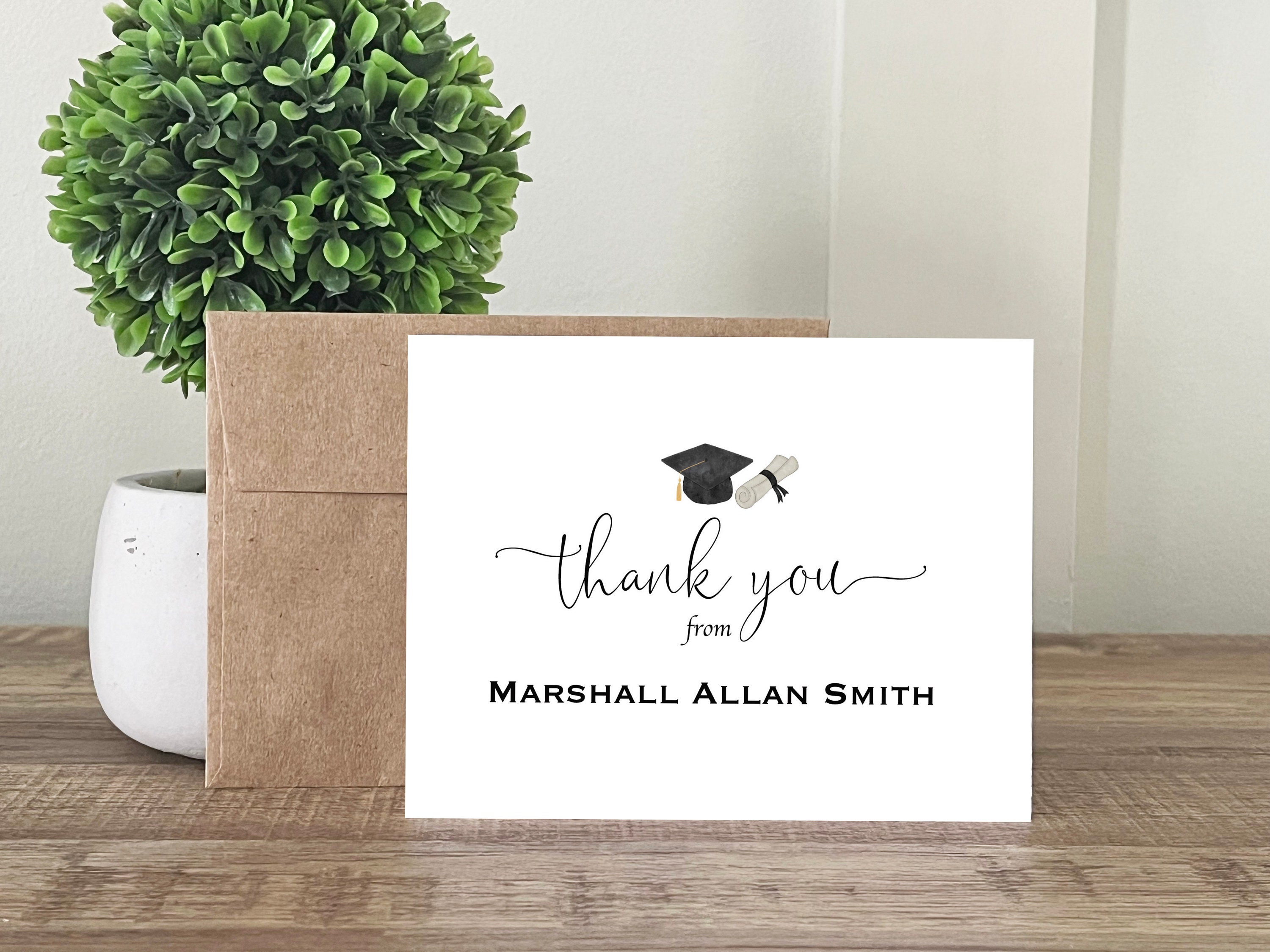 Personalized Graduation Thank You Cards || Thank You Cards || Thank You ...