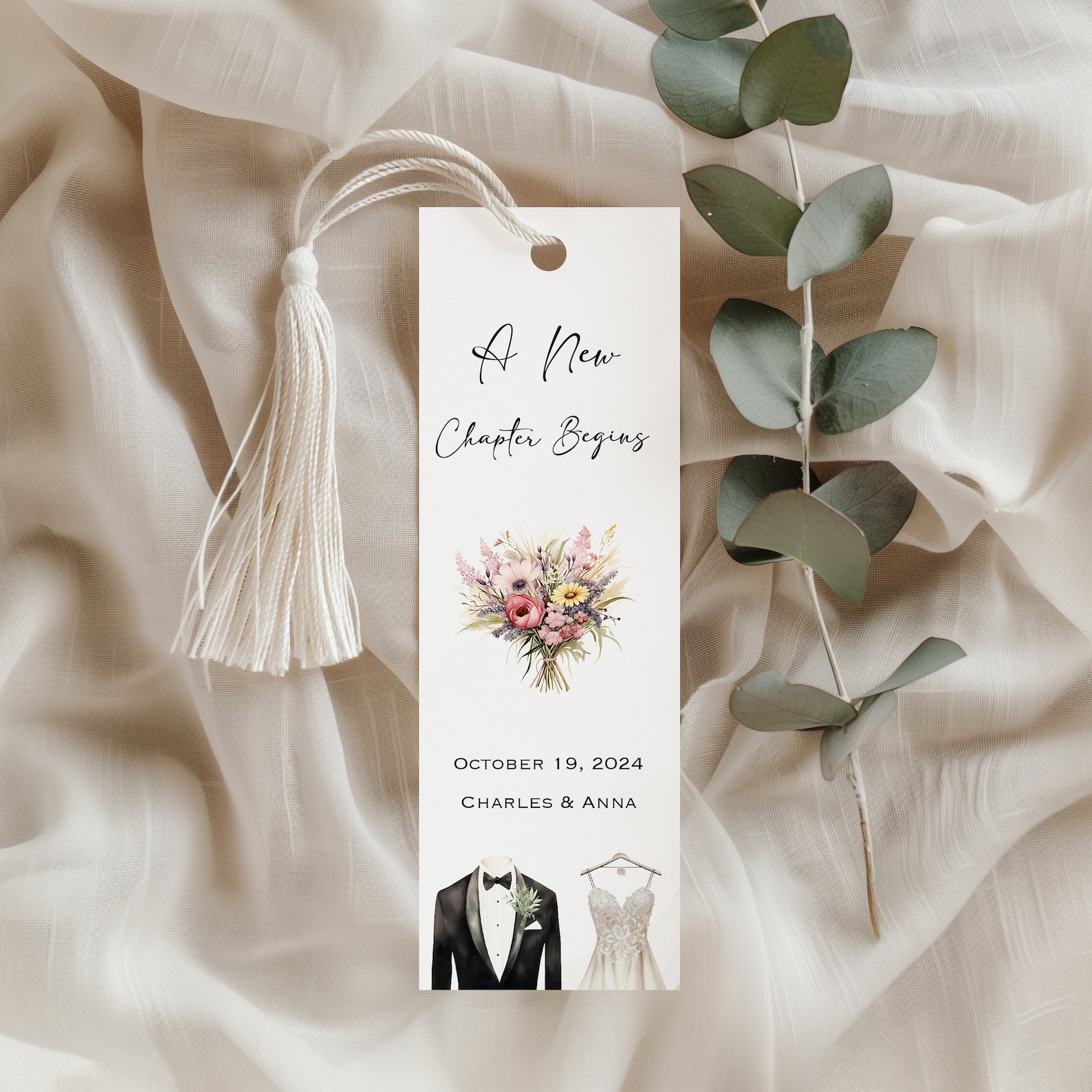 Wedding Bookmark Personalized Wedding Bookmark Wedding Favor ...