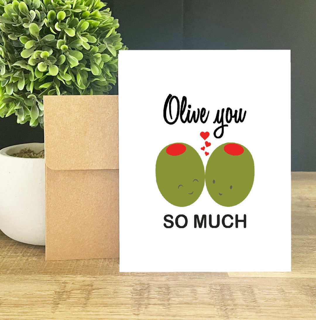 Olive You Card || Romantic Card || Love Card || - Etsy