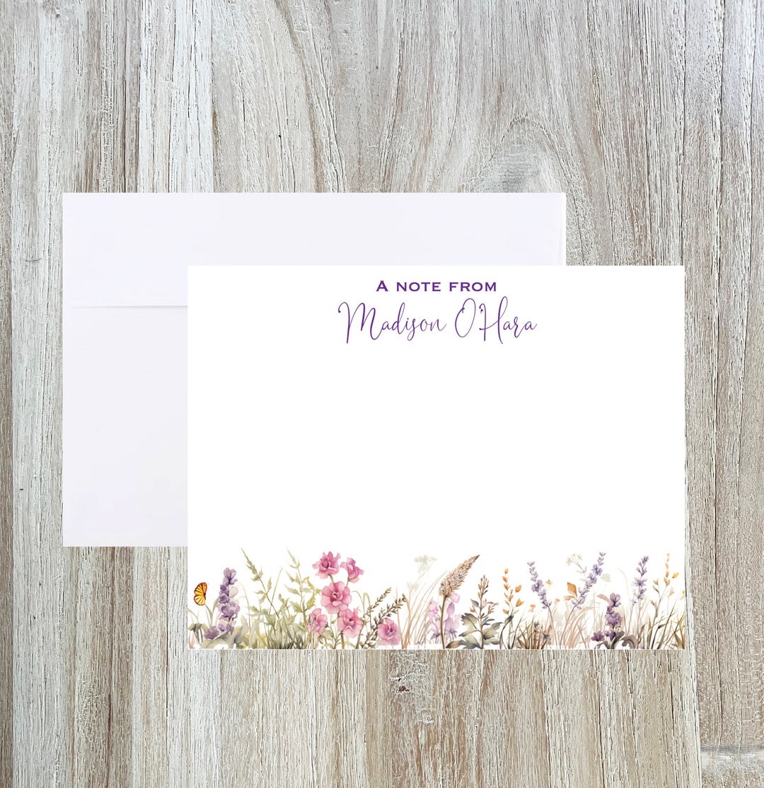 Personalized Note Cards || Floral Cards || Note Cards || Wild Flower ...