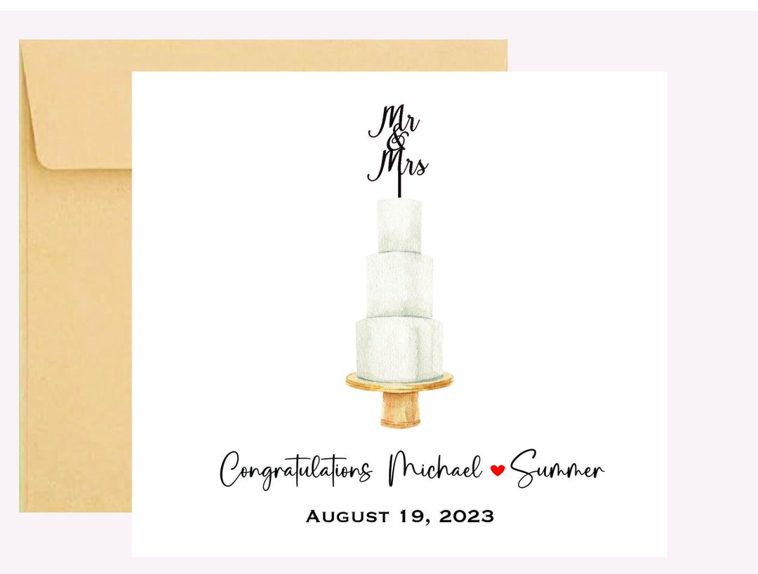 Personalized Congratulations Bride and Groom || Wedding Card ...