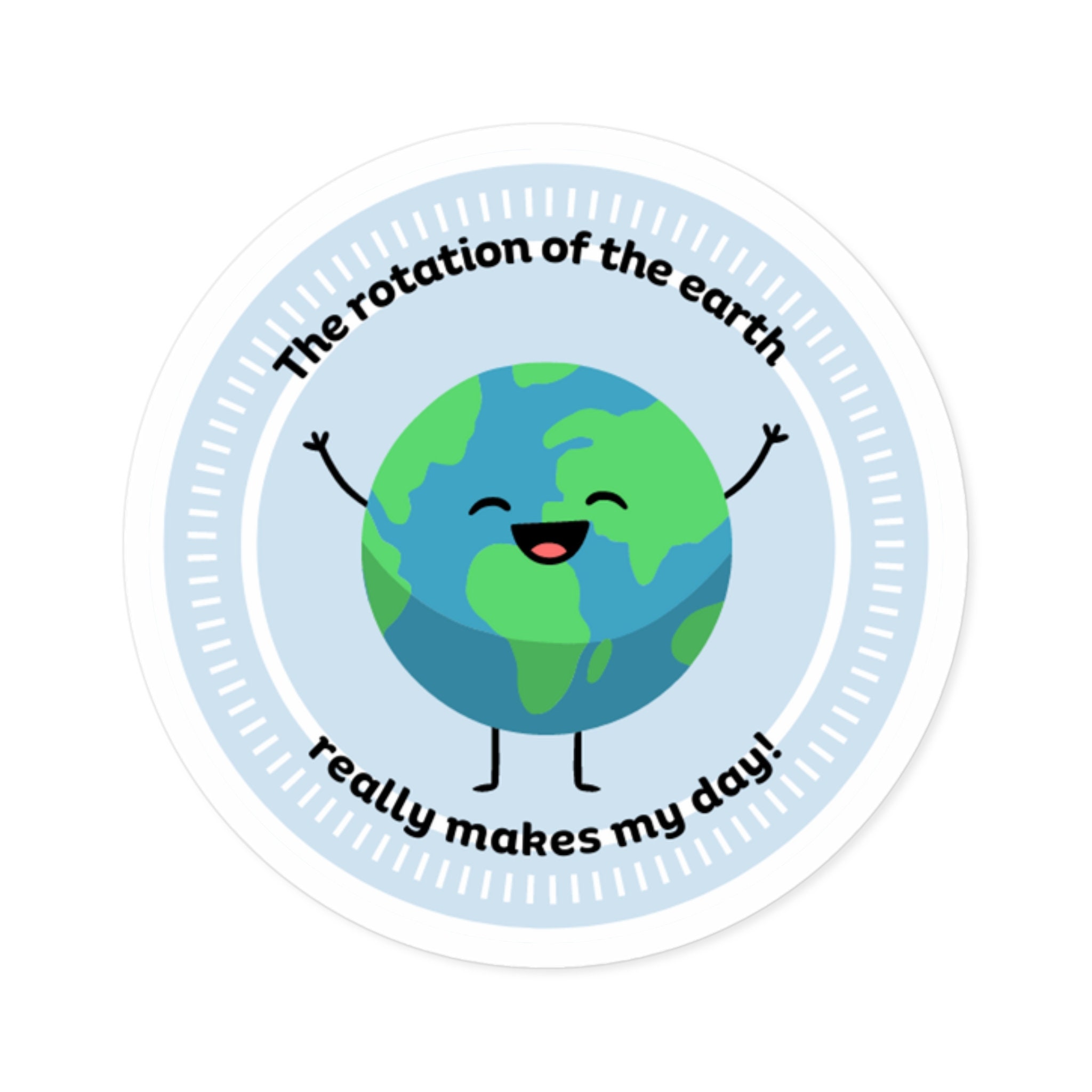 Rotation of the Earth Sticker, Funny Sticker, Computer Decal, Water ...