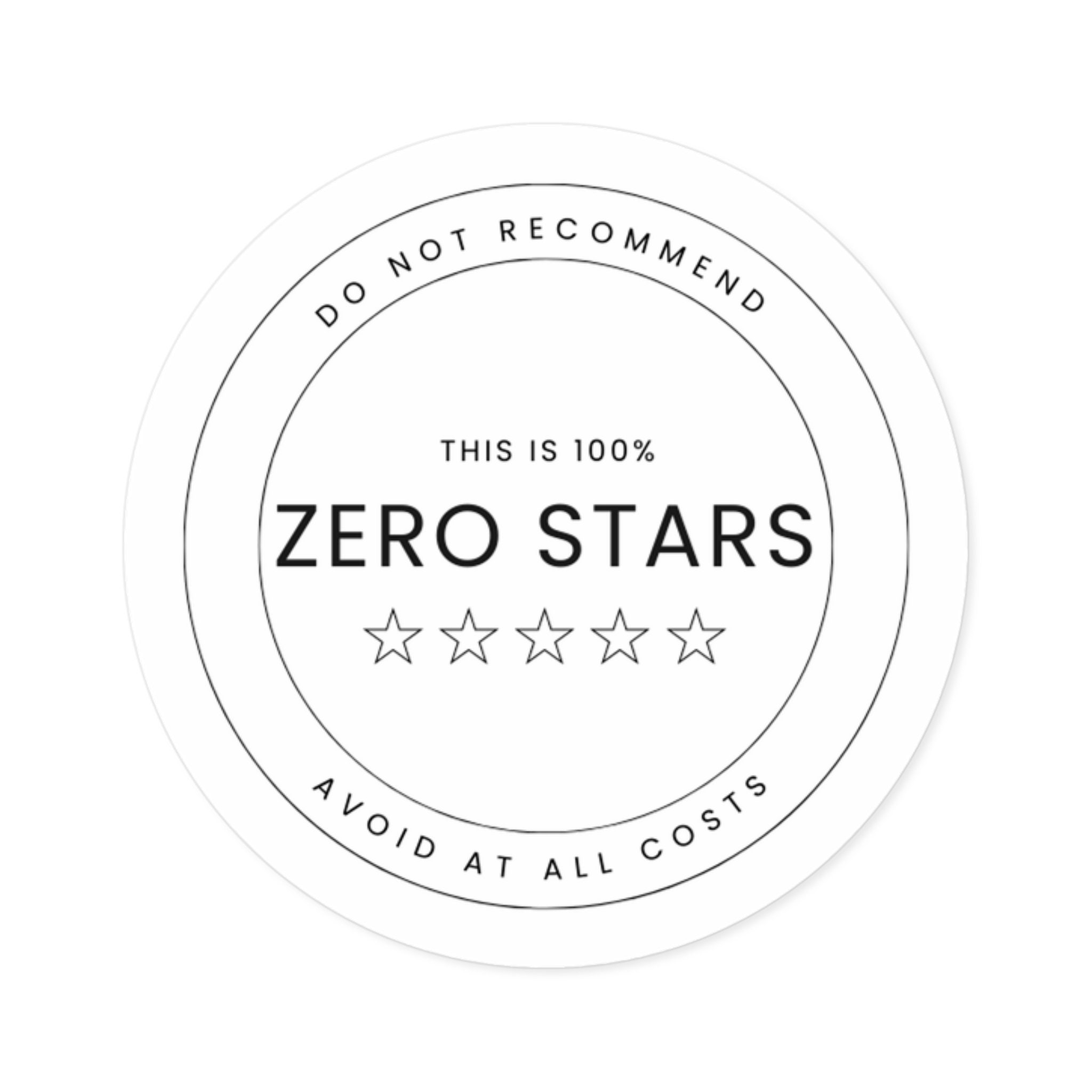 Zero Stars Sticker, Rating Sticker, Bad Review, Zero Stars Computer ...