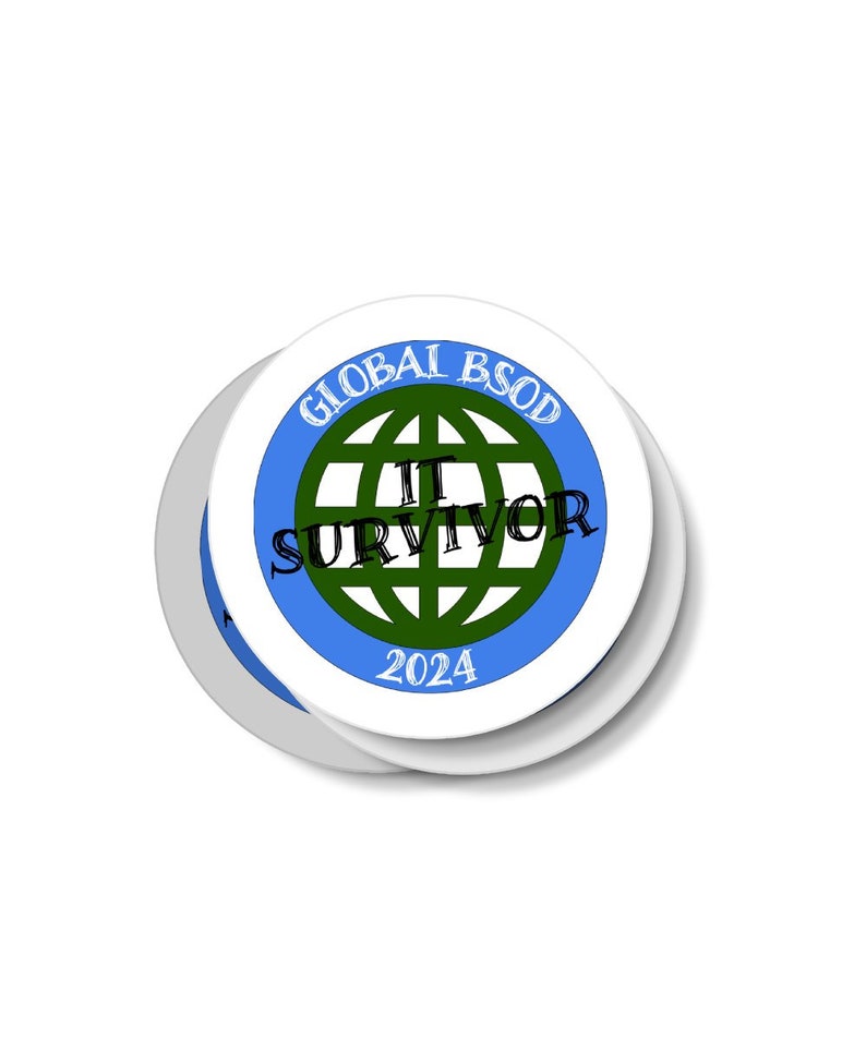 Global BSOD IT Survivor 2024 Sticker, Blue Screen of Death Sticker ...