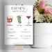 Minimalistic Bar Menu Template for Weddings. Modern Bar Menu “signature ...