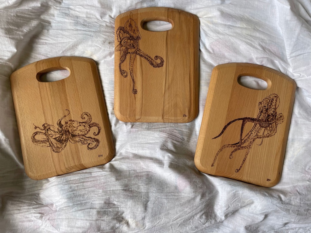 Original Art - Pyrography Octopus (also Available for Commissions) - Etsy