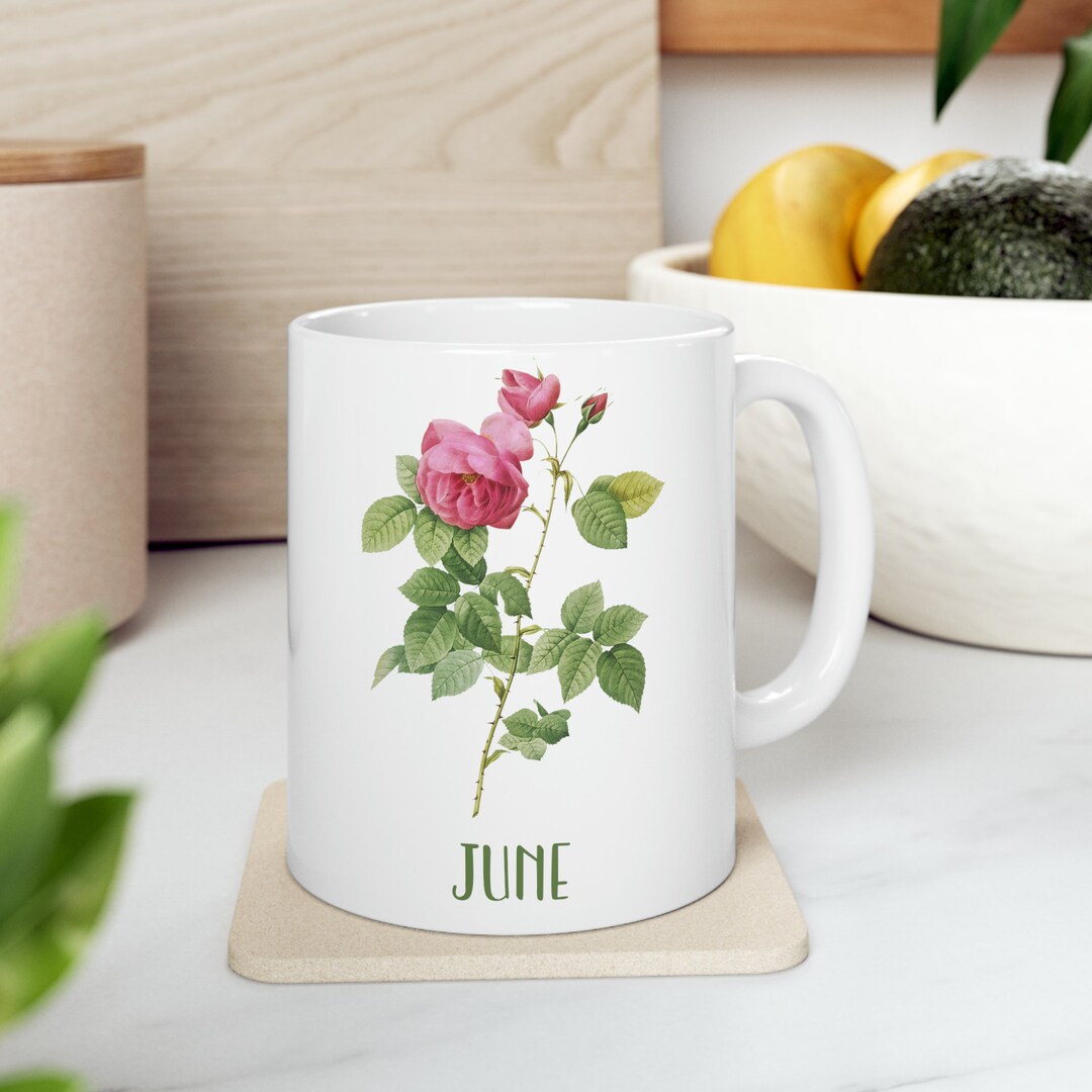 Birth Flower Mug June, Birth Month Mug, Birth Month Flower, Birth ...