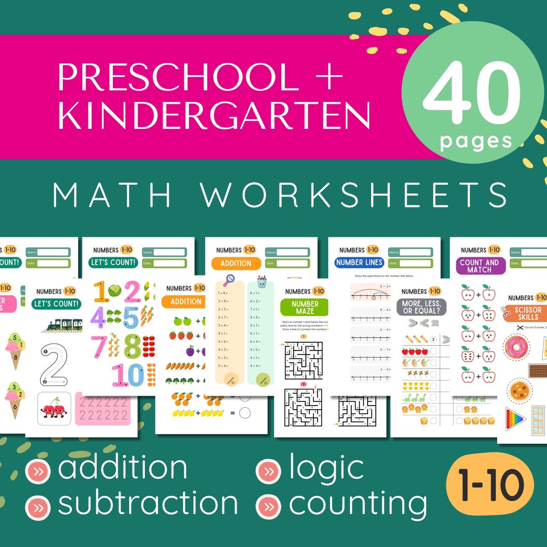 Printable Math Number Worksheets Math Bundle Counting Worksheets Number ...