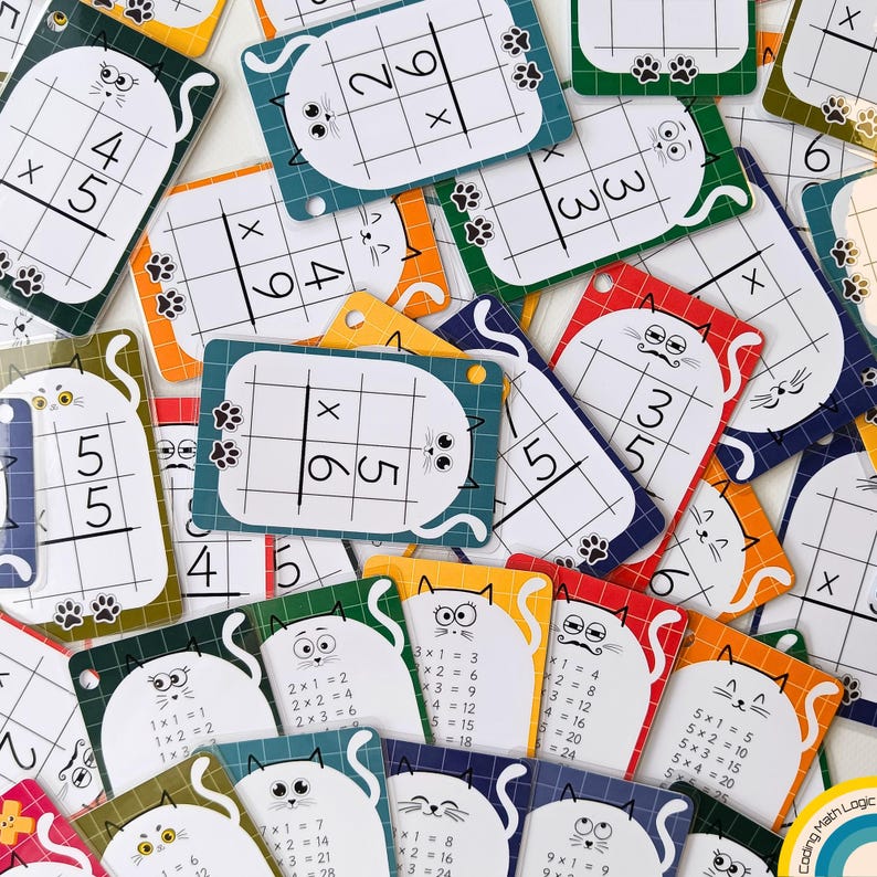 Multiplication Tables Flashcards Practice Multiplication Laminated ...