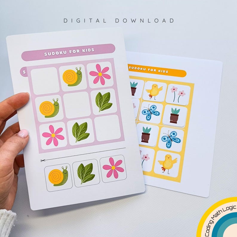 Printable Sudoku Puzzles for Kids Easy 3x3 and 4x4 Grids Activities for ...