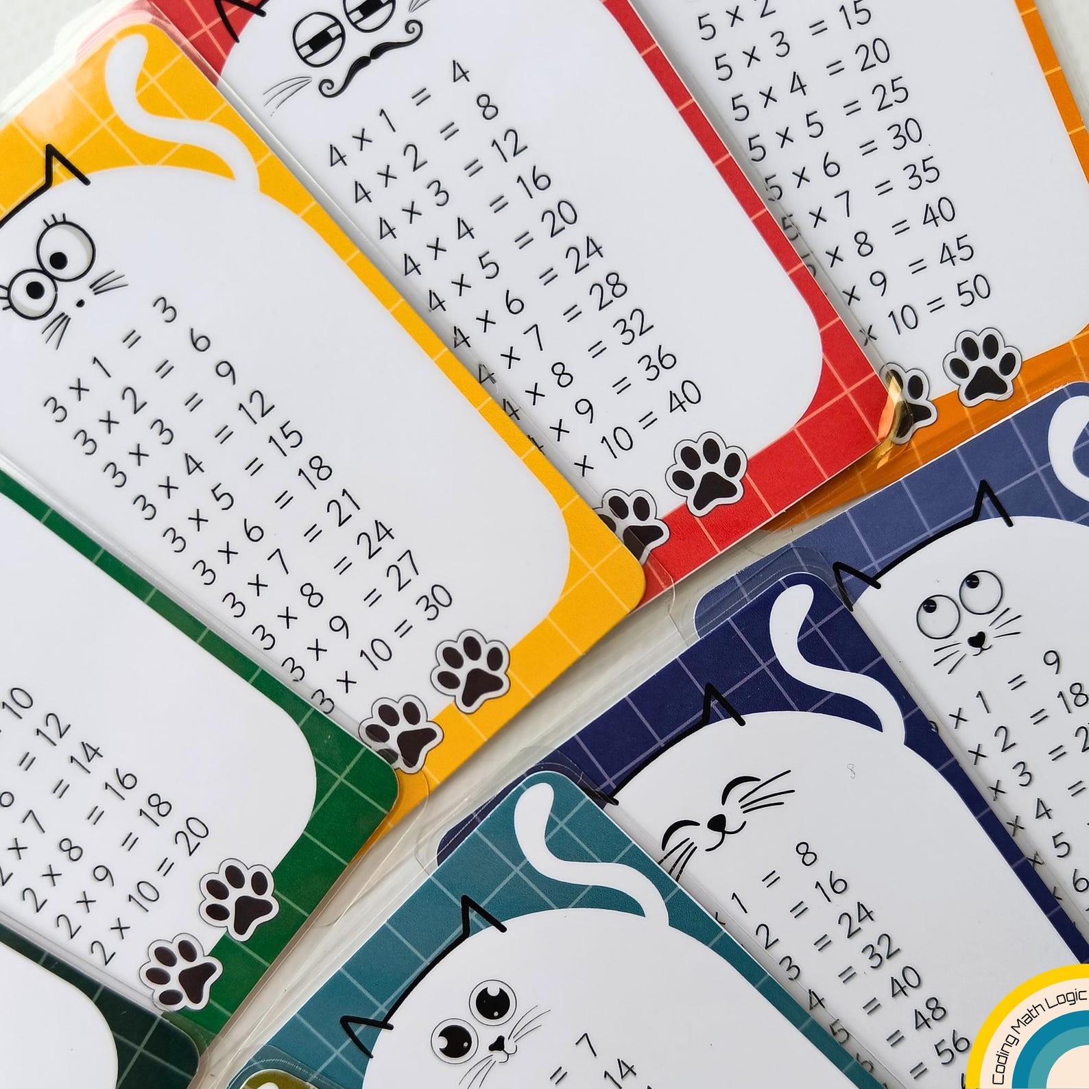 Multiplication Tables Flashcards Practice Multiplication Laminated ...