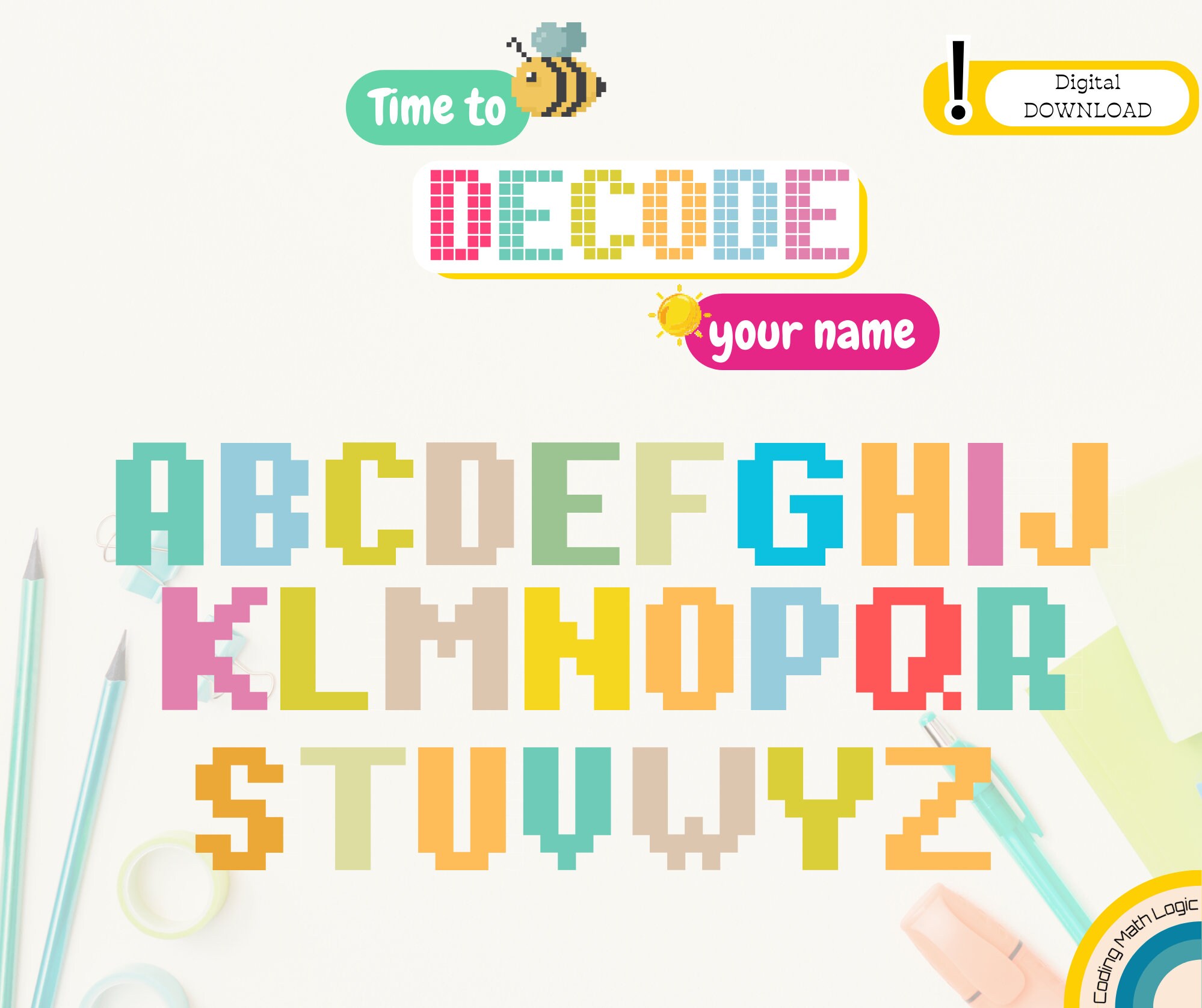 Coding for Kids Decoding Worksheet Custom Name Worksheets Name Practice ...