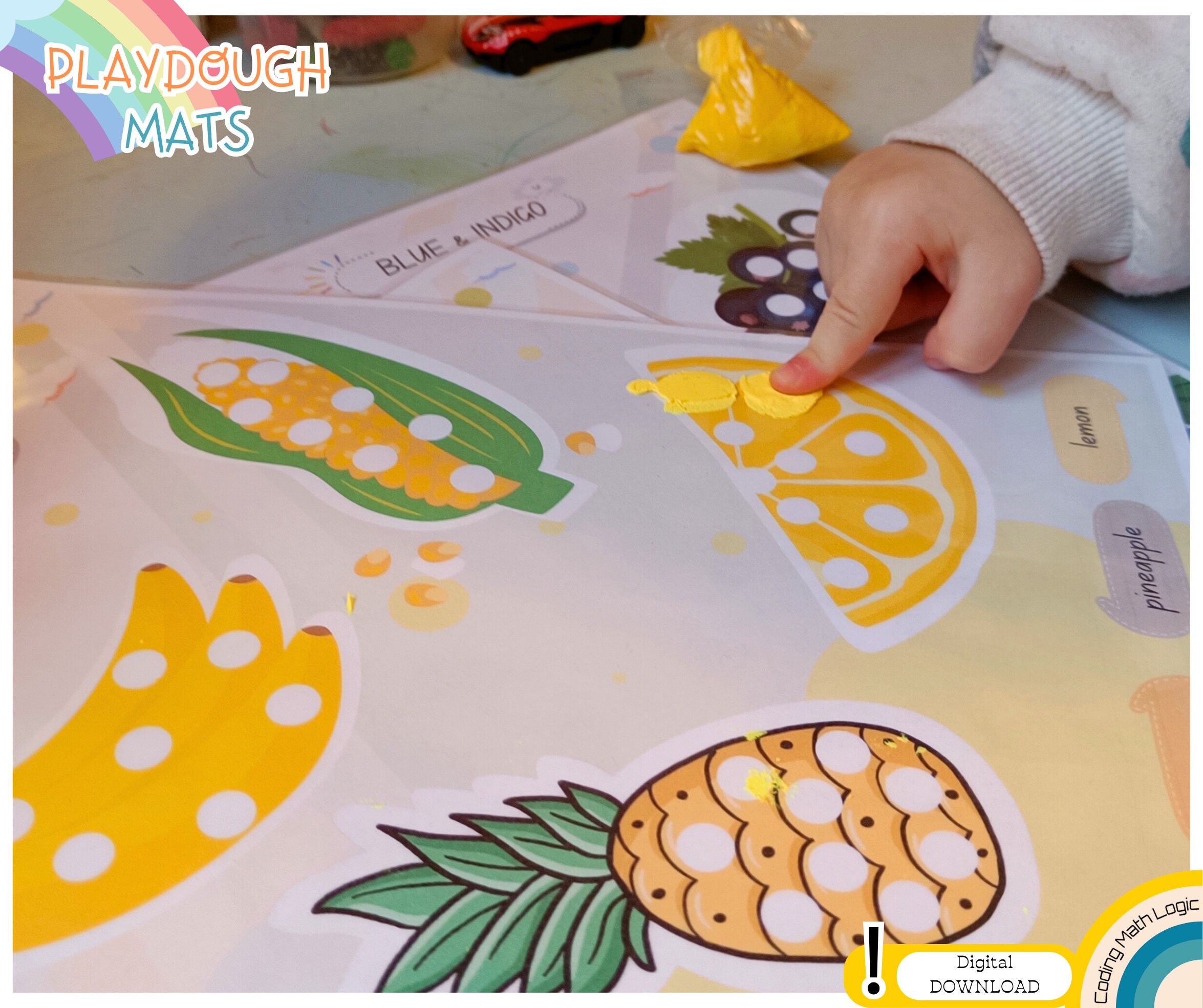 Playdough Mats Rainbow Colors Printable Playdough Activity toddler ...