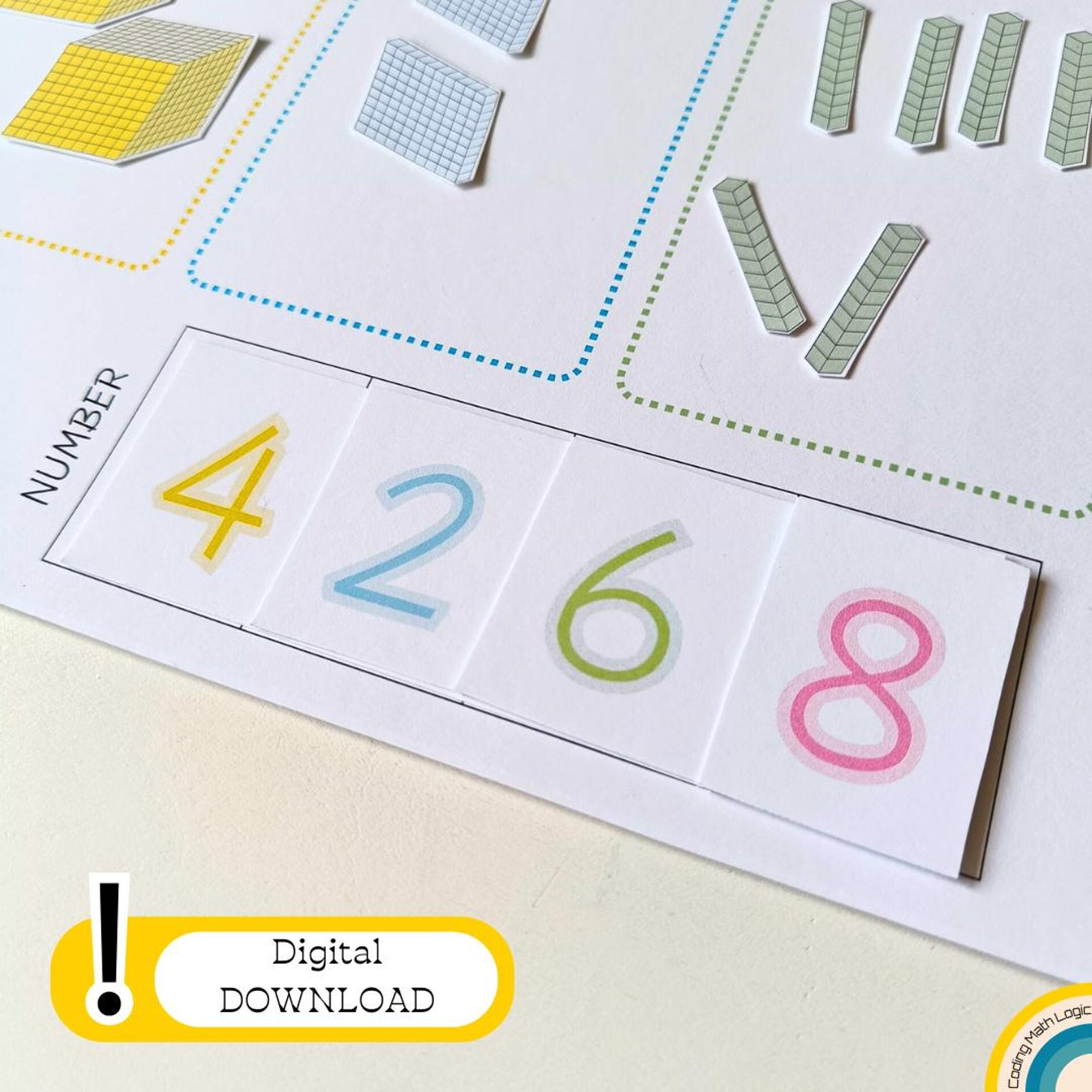Place Value Number Montessori Math Number Cards Make 0-9999 - Etsy