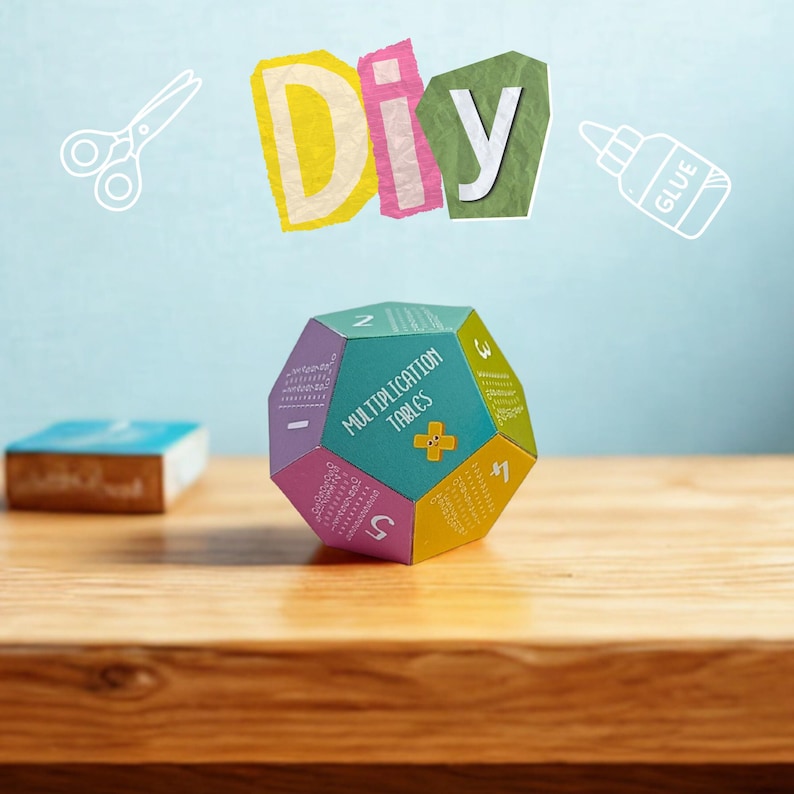 Multiplication Table DIY Math Game: Printable Dodecahedron (PDF ...