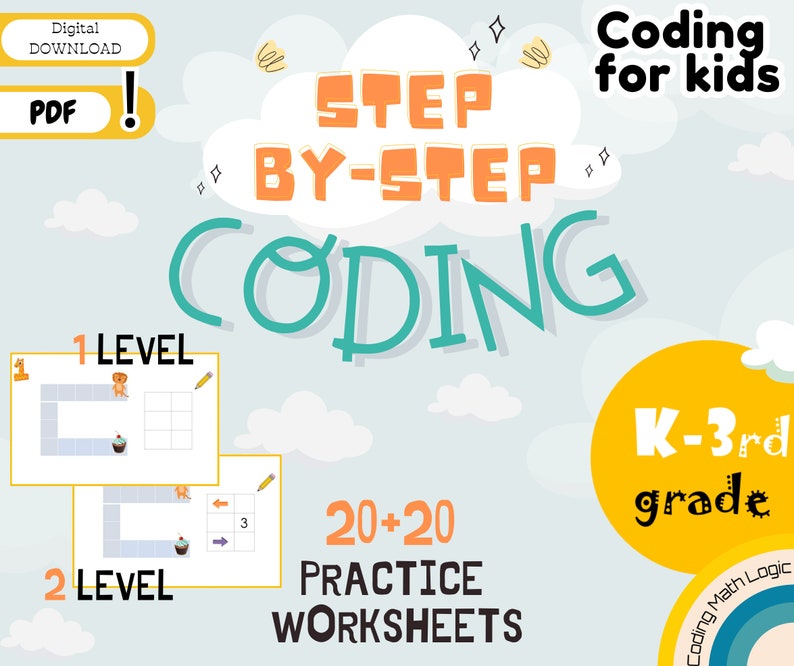 Coding for Kids Arrows Game Kids Learning fun Puzzles coding Worksheets Coding Activity ...