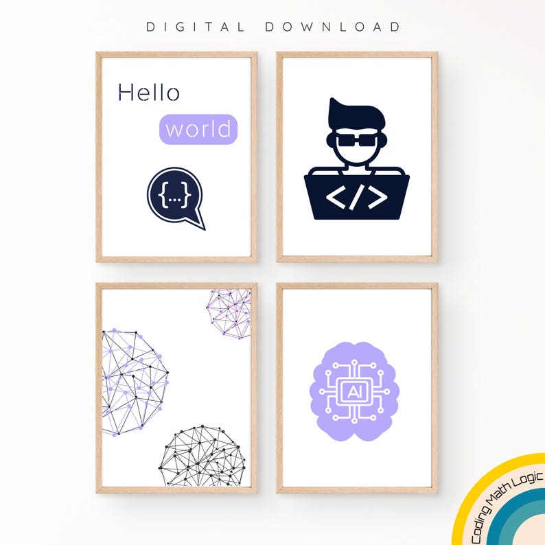 Tech Posters Coding Wall Art Geeks Wall Art Minimalist Tech Coding Poster Computer Art Print ...