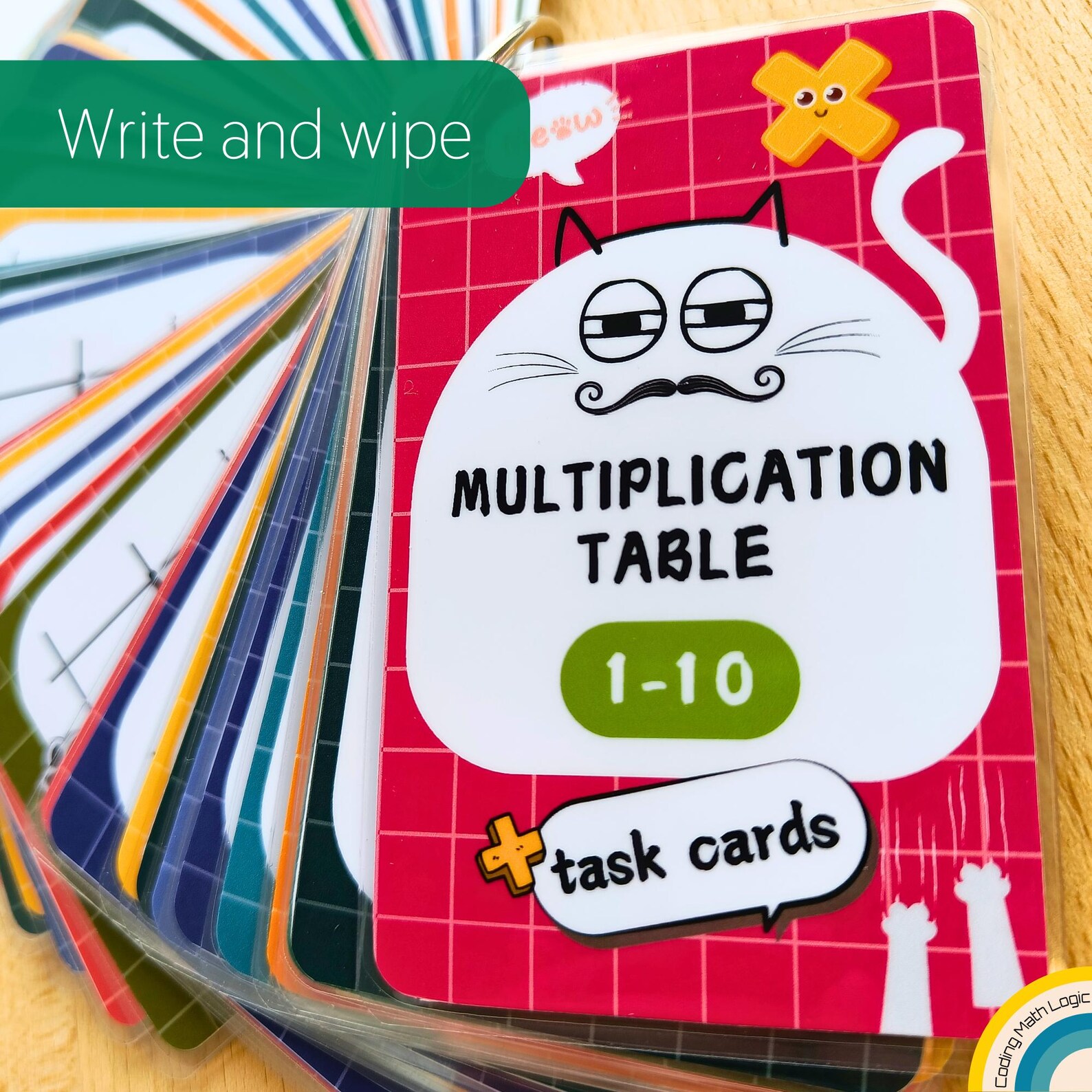 Multiplication Tables Flashcards Practice Multiplication Laminated ...