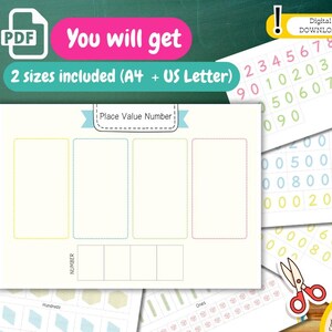 Place Value Number Montessori Math Number Cards Make 0-9999 - Etsy