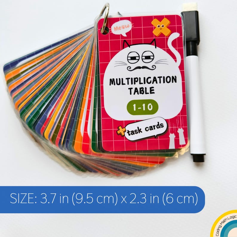 Multiplication Tables Flashcards Practice Multiplication Laminated ...