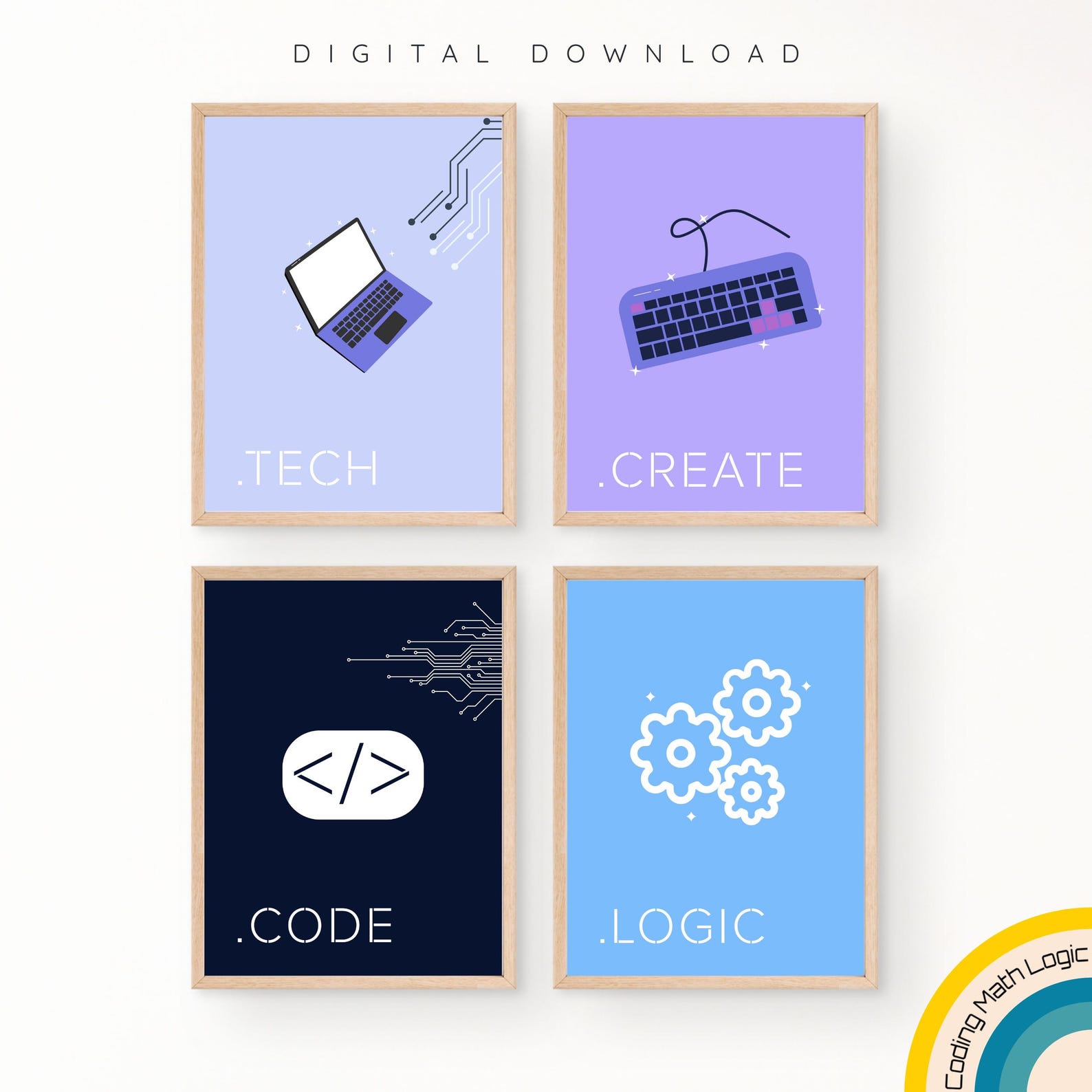 Tech Posters Coding Wall Art Geeks Wall Art Minimalist Tech Coding Poster Computer Art Print ...