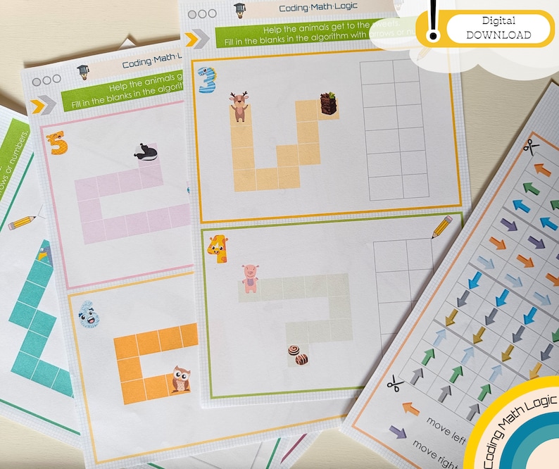 Coding for Kids Worksheet: Arrows Logic Game (digital Download) - Etsy