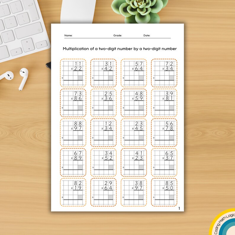 Multi-digit Multiplication: 2 & 3 Digit Math Drills, Printable Teacher ...