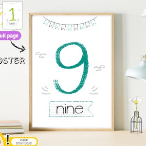 Number Flashcards Preschool Counting Flashcards Number Cards 1-10 ...