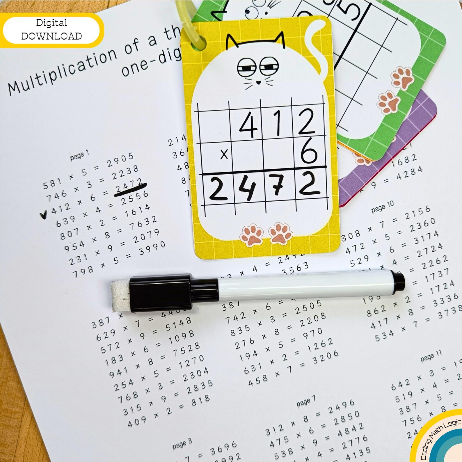 Multiplication Task Cards: 3-digit by 1-digit Math (PDF Download) - Etsy