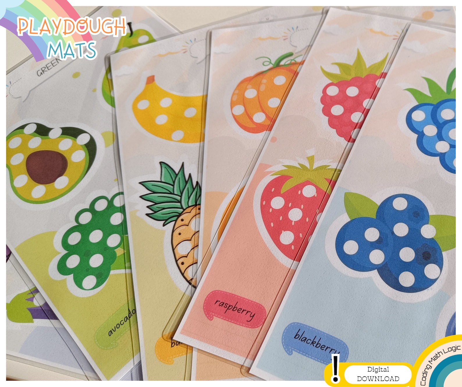 Playdough Mats Rainbow Colors Printable Playdough Activity toddler ...