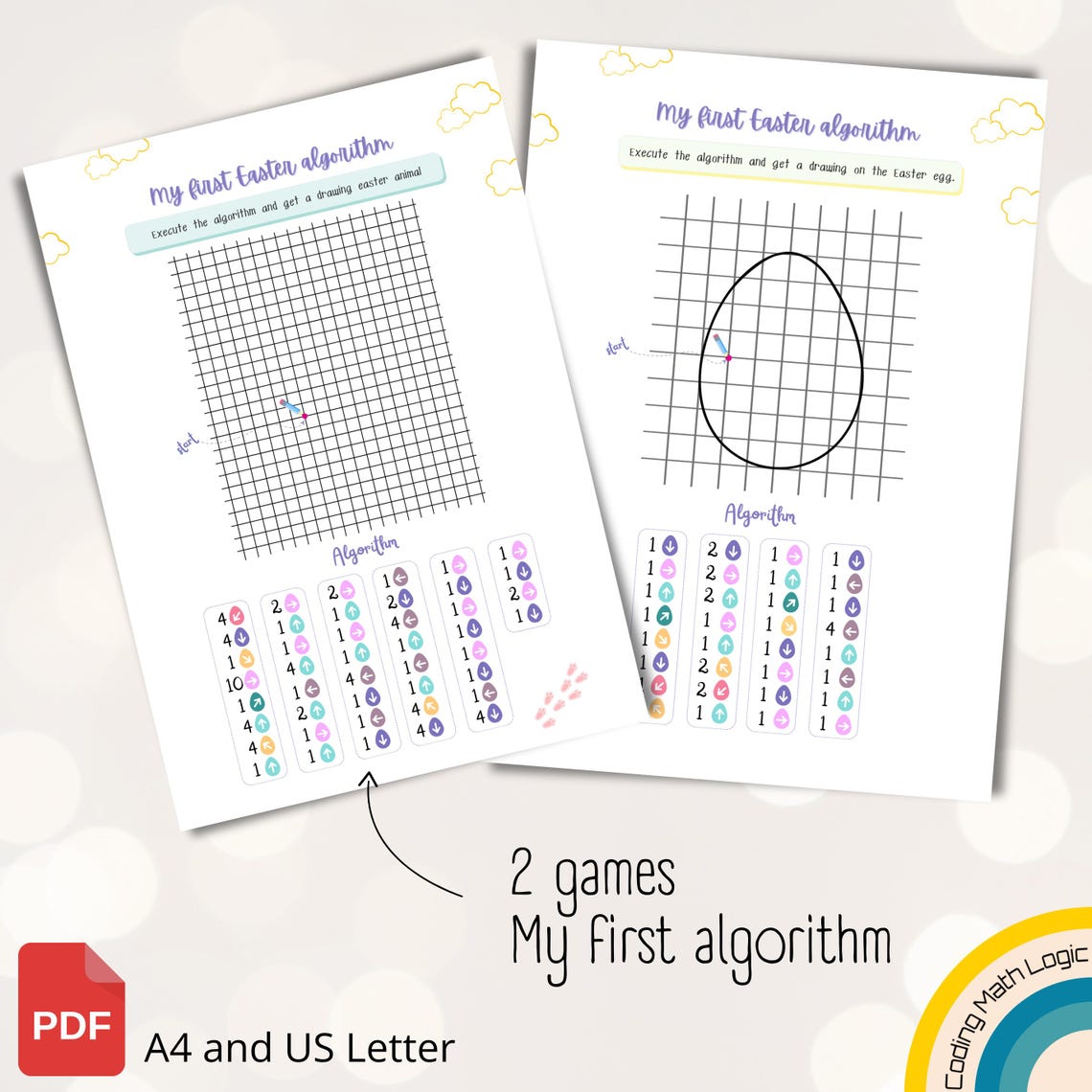 Easter Coding Activity: Spring Logic Games for Kids (digital Download ...