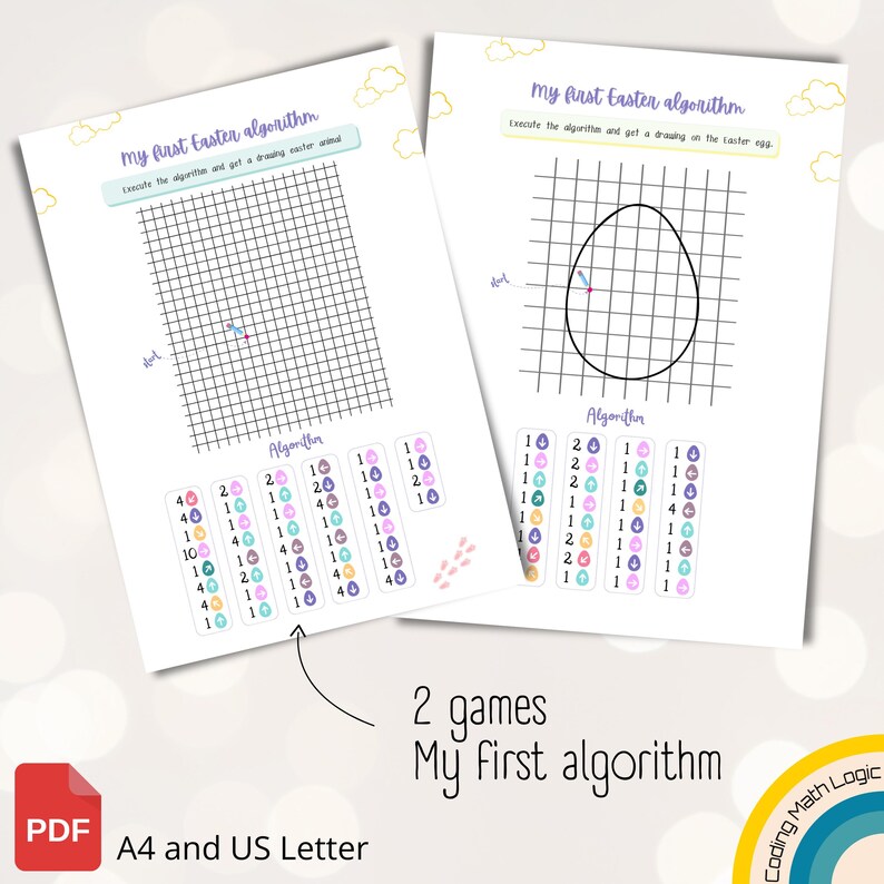 Easter Coding Activity: Spring Logic Games for Kids (digital Download ...