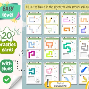 Coding for Kids Arrows Game Kids Learning fun Puzzles coding Worksheets ...