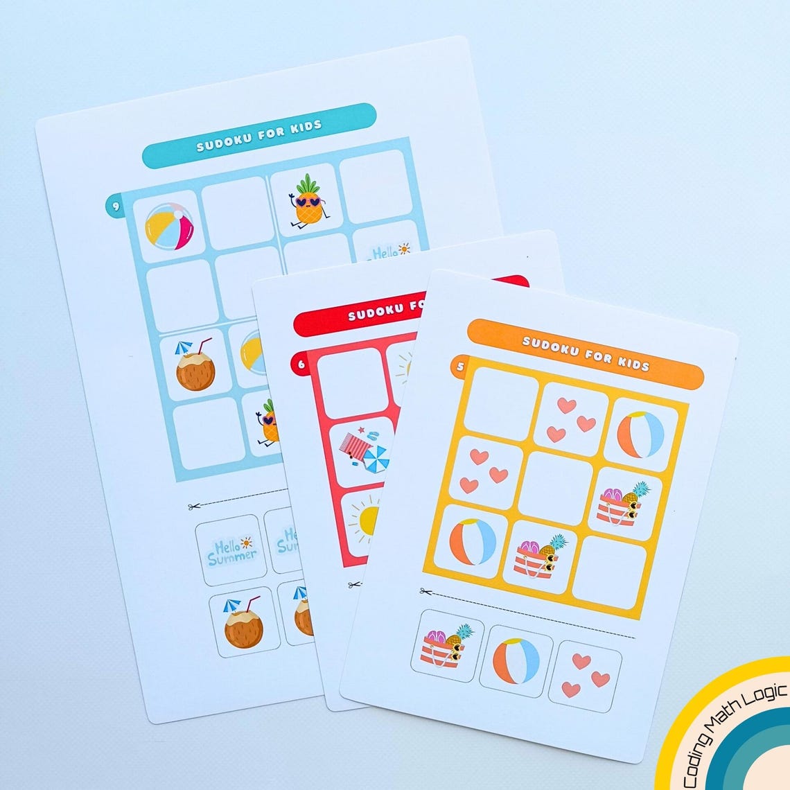 Summer Sudoku for Kids: Logic Puzzles, Brain Activity (PDF) - Etsy