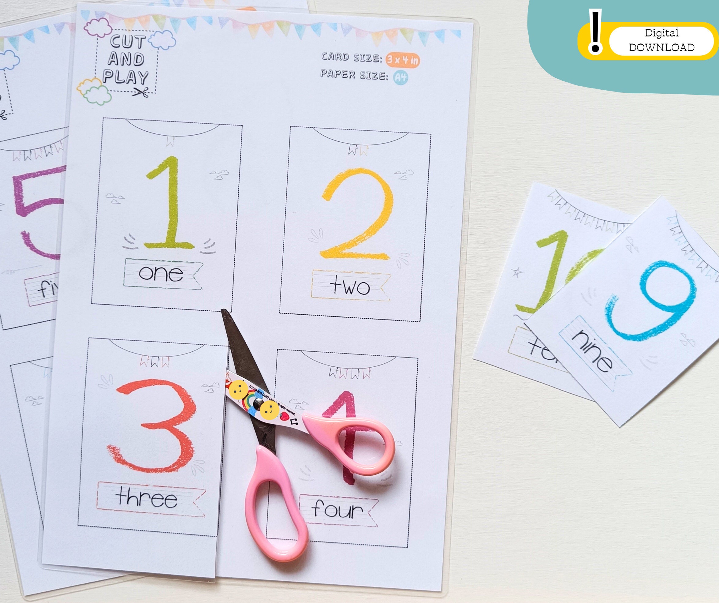 Number Flashcards Preschool Counting Flashcards Number Cards 1-10 ...