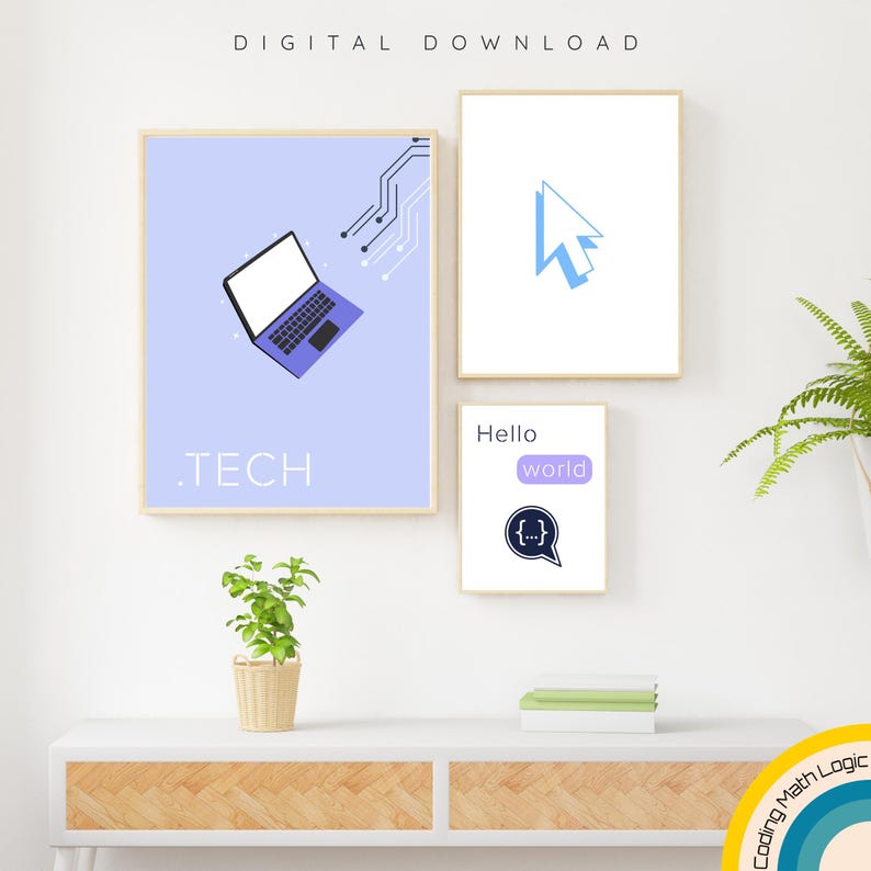 Tech Posters Coding Wall Art Geeks Wall Art Minimalist Tech Coding Poster Computer Art Print ...
