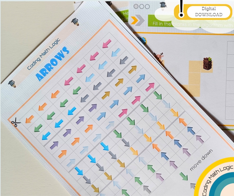 Coding for Kids Worksheet: Arrows Logic Game (digital Download) - Etsy