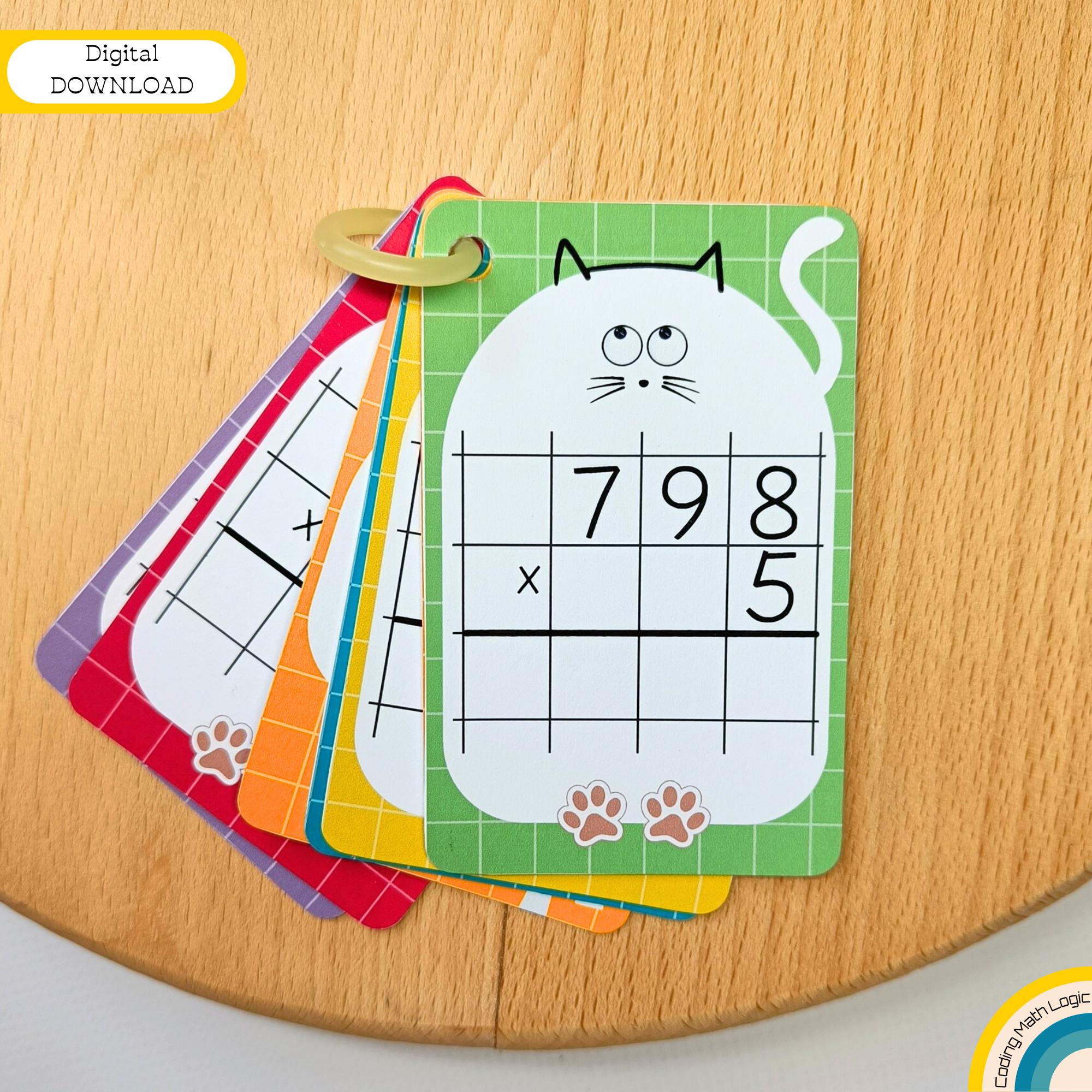 Multiplication Task Cards: 3-digit by 1-digit Math (PDF Download) - Etsy