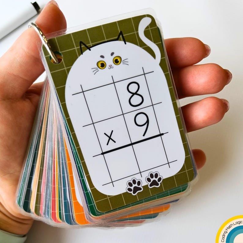 Multiplication Tables Flashcards Practice Multiplication Laminated ...