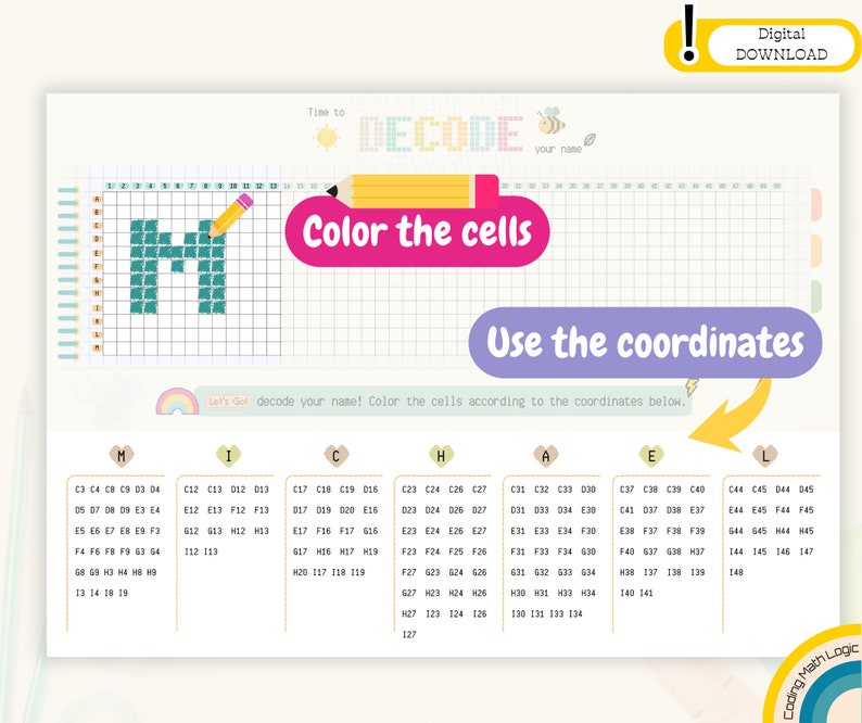 Coding for Kids Decoding Worksheet Custom Name Worksheets Name Practice ...
