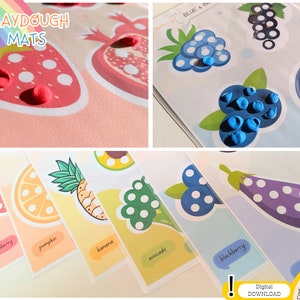 Playdough Mats Rainbow Colors Printable Playdough Activity Toddler ...