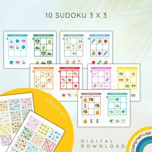 Summer Sudoku for Kids: Logic Puzzles, Brain Activity (PDF) - Etsy