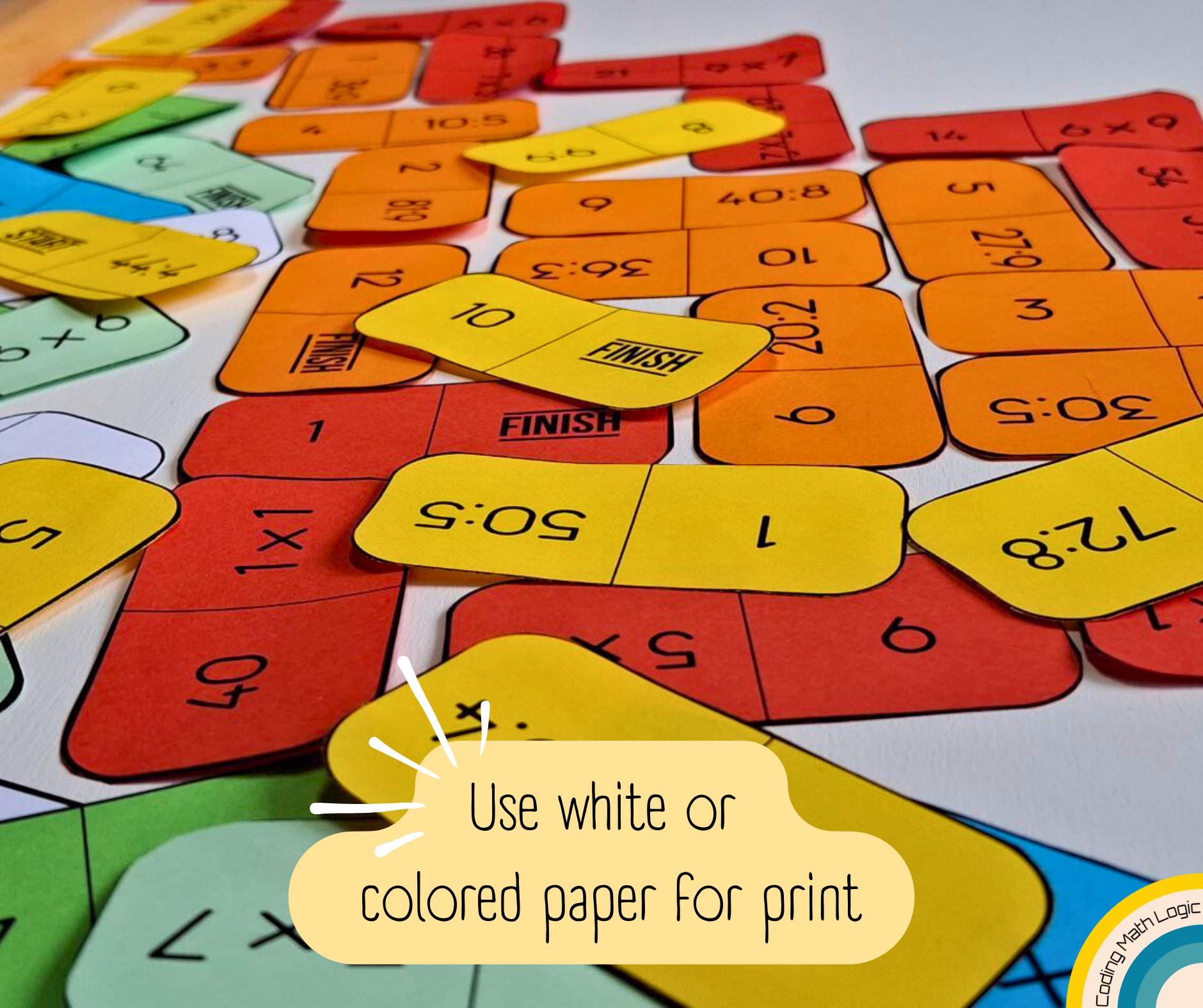 Multiplication & Division Dominoes Printable Math Games (2nd-3rd Grade ...