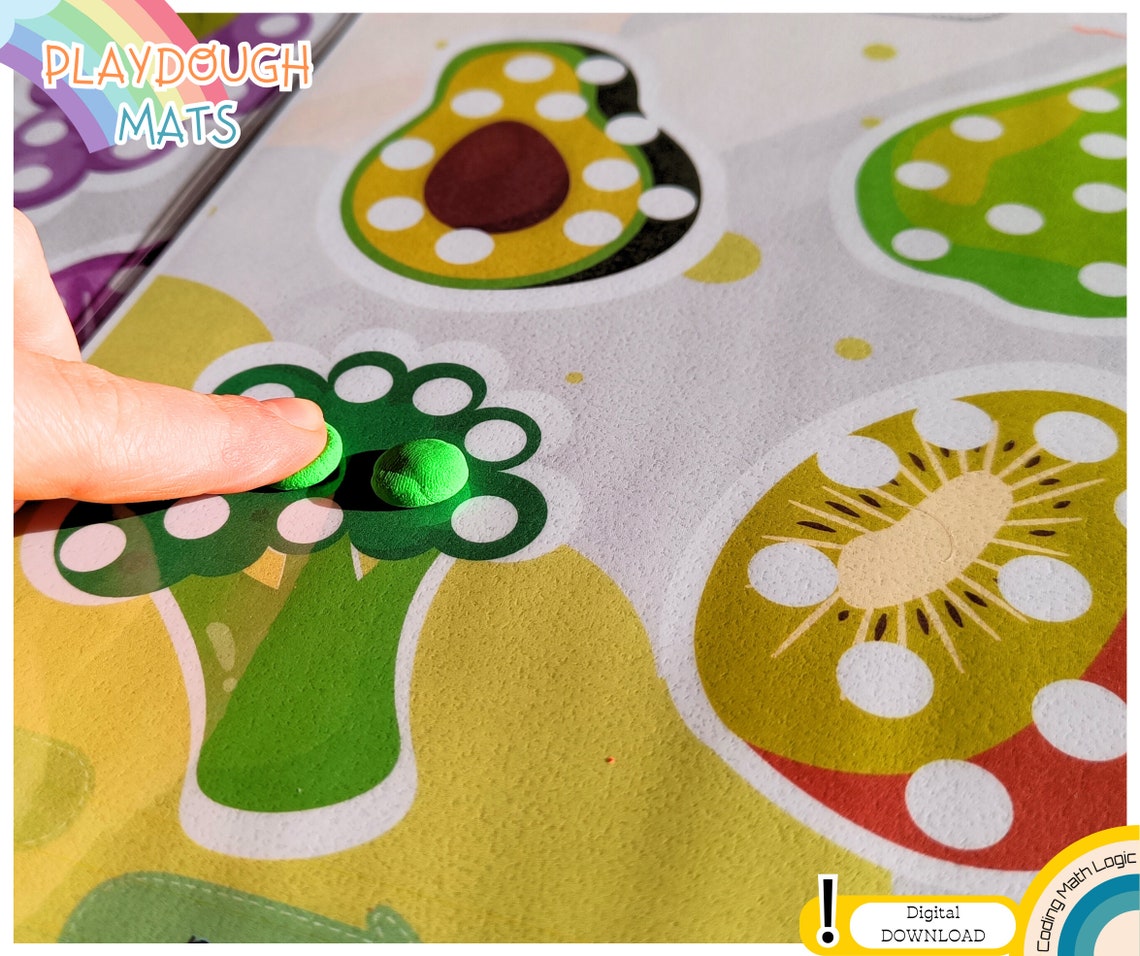 Playdough Mats Rainbow Colors Printable Playdough Activity toddler ...