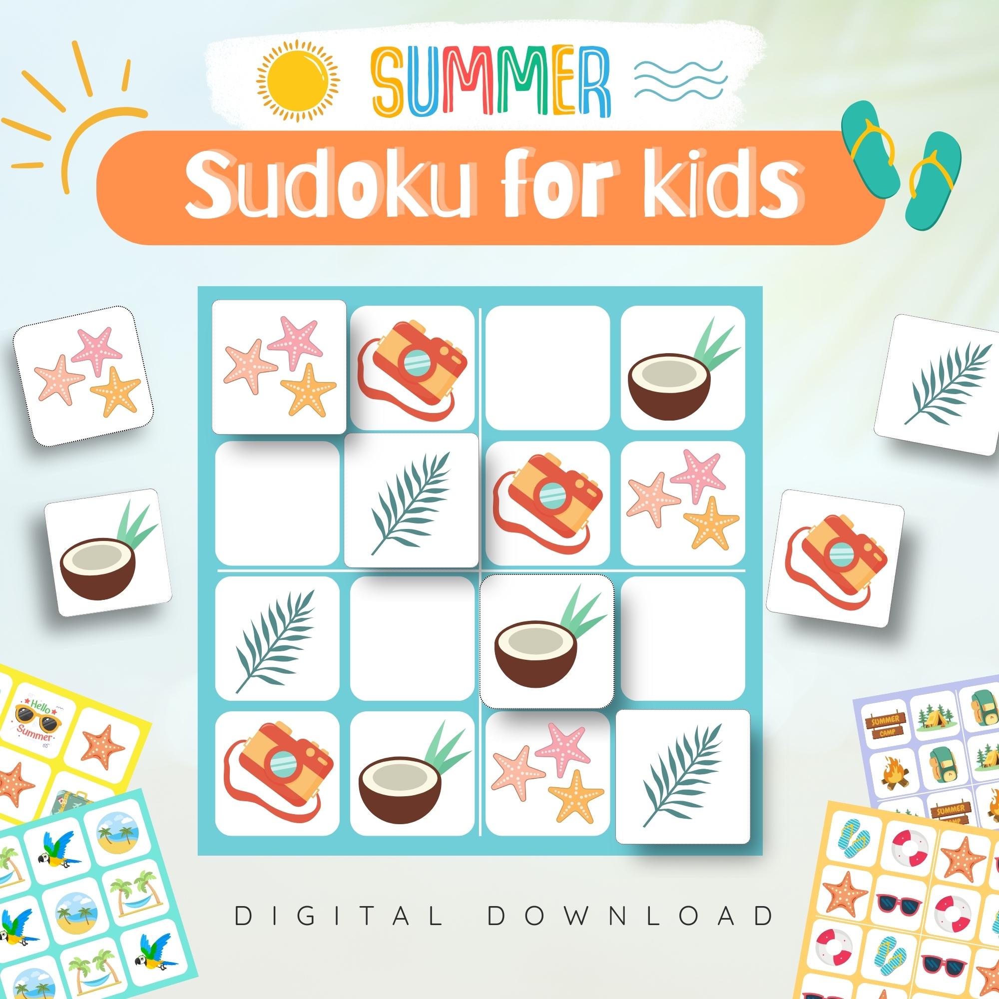 Summer Sudoku for Kids: Logic Puzzles, Brain Activity (PDF) - Etsy