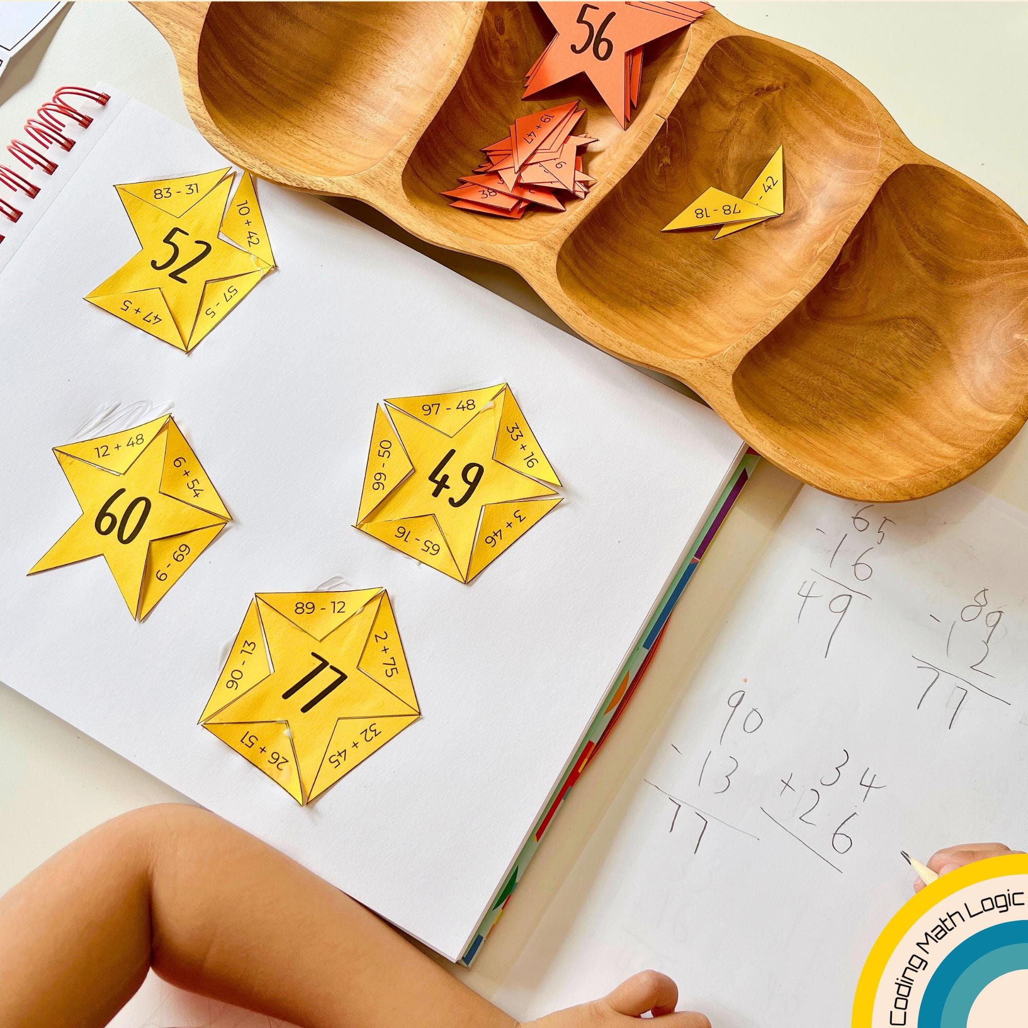 Addition Subtraction Math Game: Printable Star Worksheets (PDF Download ...