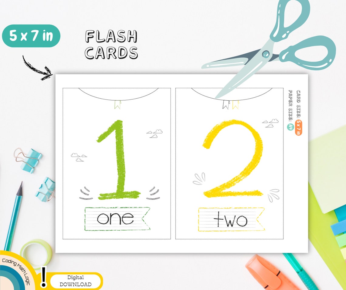 Number Flashcards Preschool Counting Flashcards Number Cards 1-10 ...