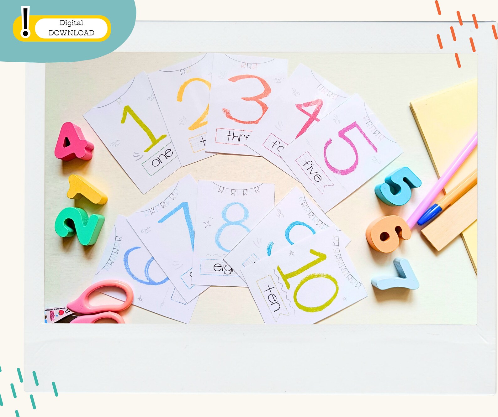 Number Flashcards Preschool Counting Flashcards Number Cards 1-10 ...