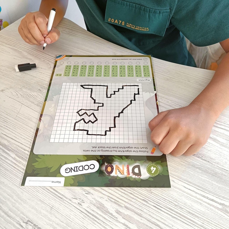 Dinosaur Coding Worksheets Coding Activities for Kids Unplugged Coding ...